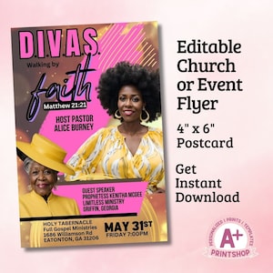 Women Ministry Flyer Template, Church Event Flyer, Editable & Printable ...