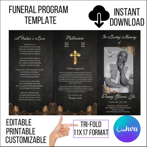 Plantilla De Obituario Para Programa Funerario