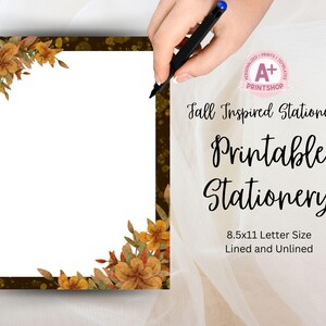 Autumn Inspired Printable Stationary, Set of 3 Designs, Letter Size ...