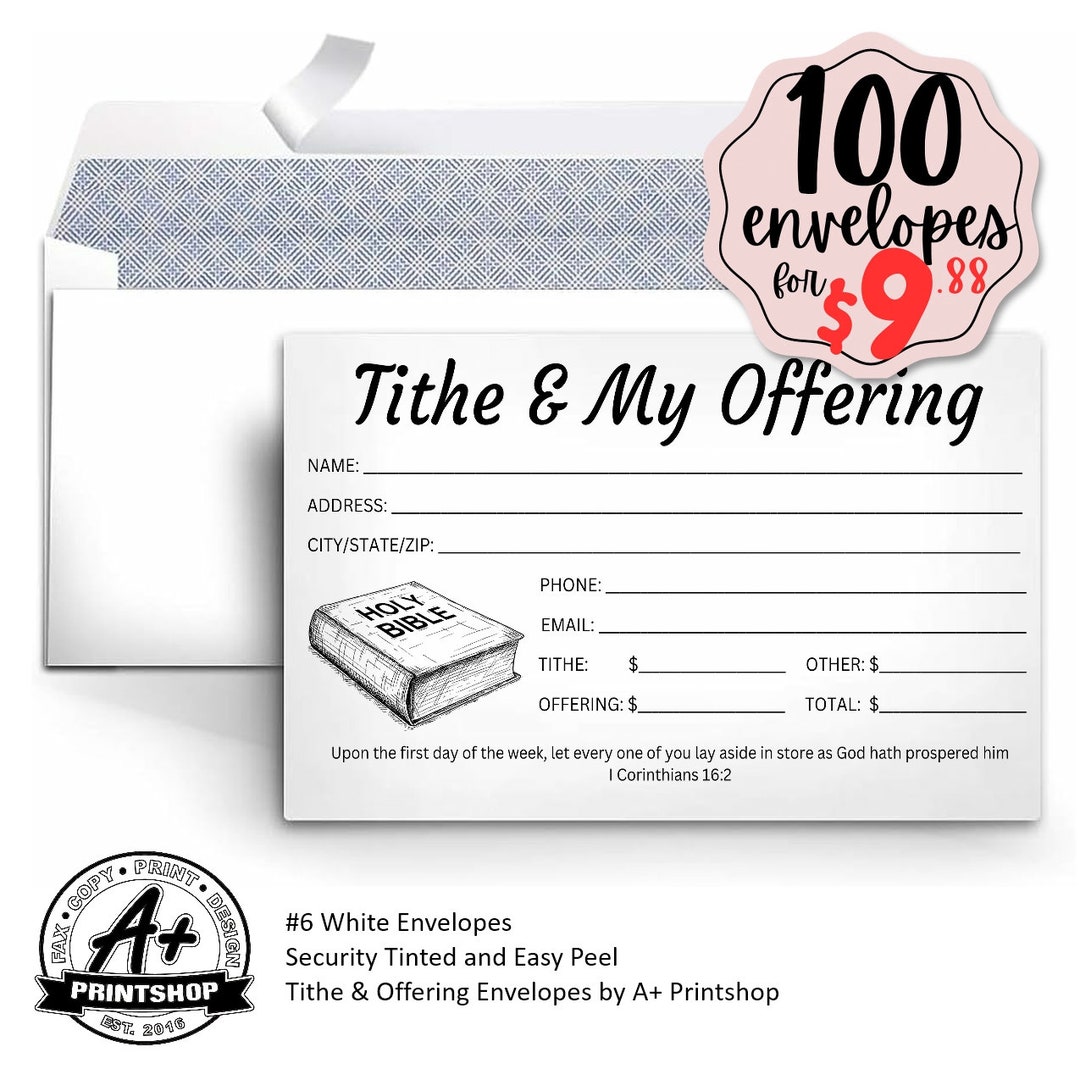 Tithe & Offering Envelopes - 100 Church Envelopes - Etsy