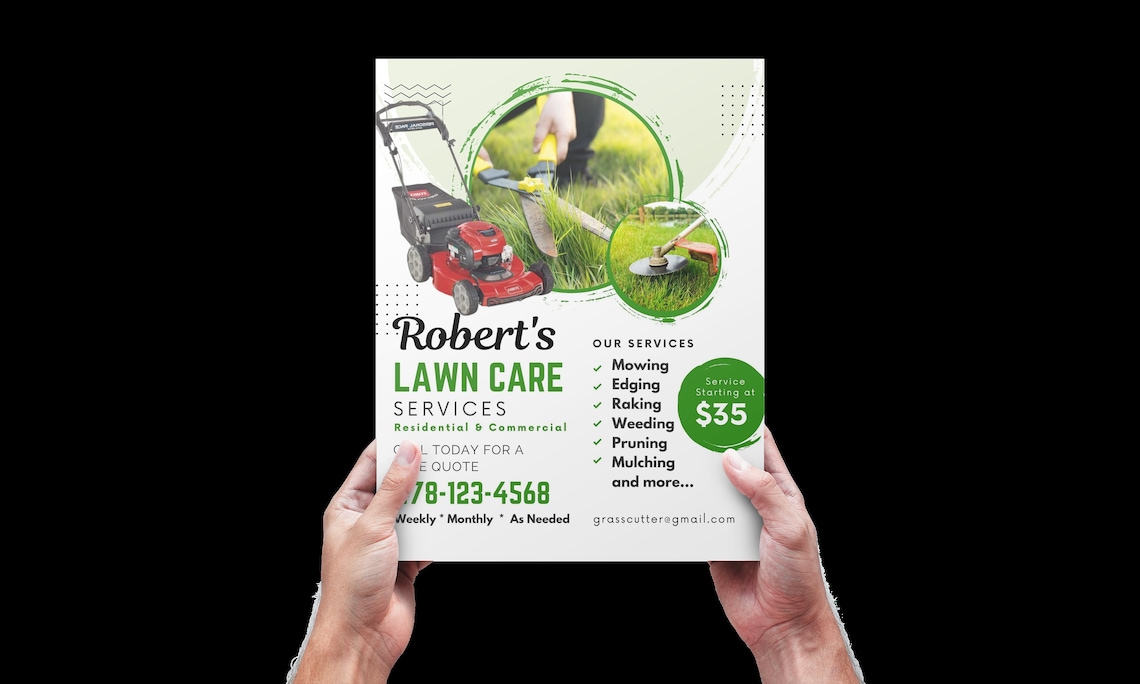 Lawn Service Flyer Template Instant Download Printable Editable Full ...