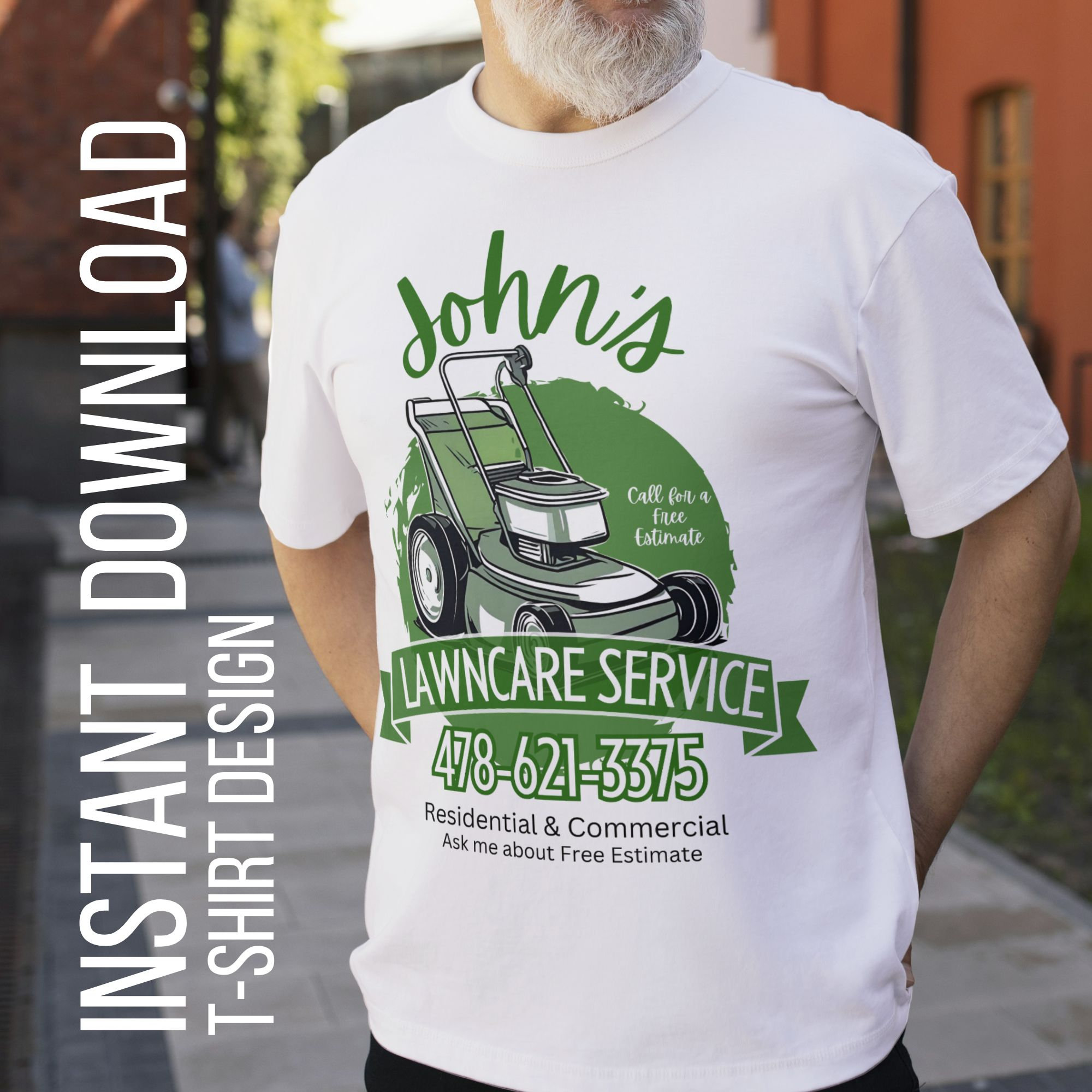 Lawn Care Service T-shirt Template, Editable Design (instant Download ...