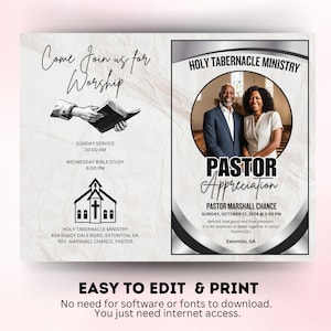 Pastoral Anniversary Program Template, Pastor's Anniversary, Instant ...