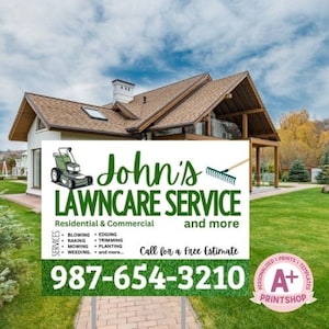 Lawn Service Yarn Sign Template 24x18, Get Instant Download, Editable ...