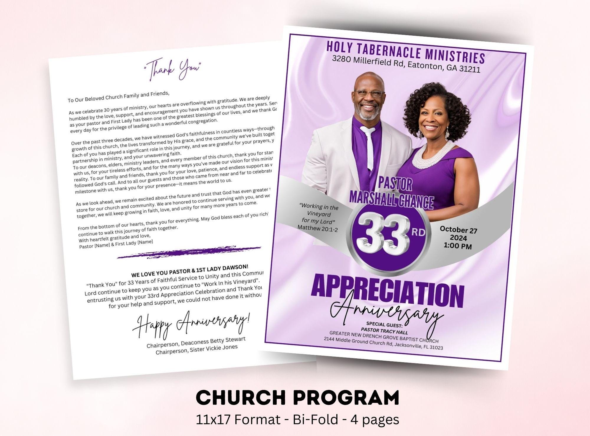 Pastor Anniversary Program Template