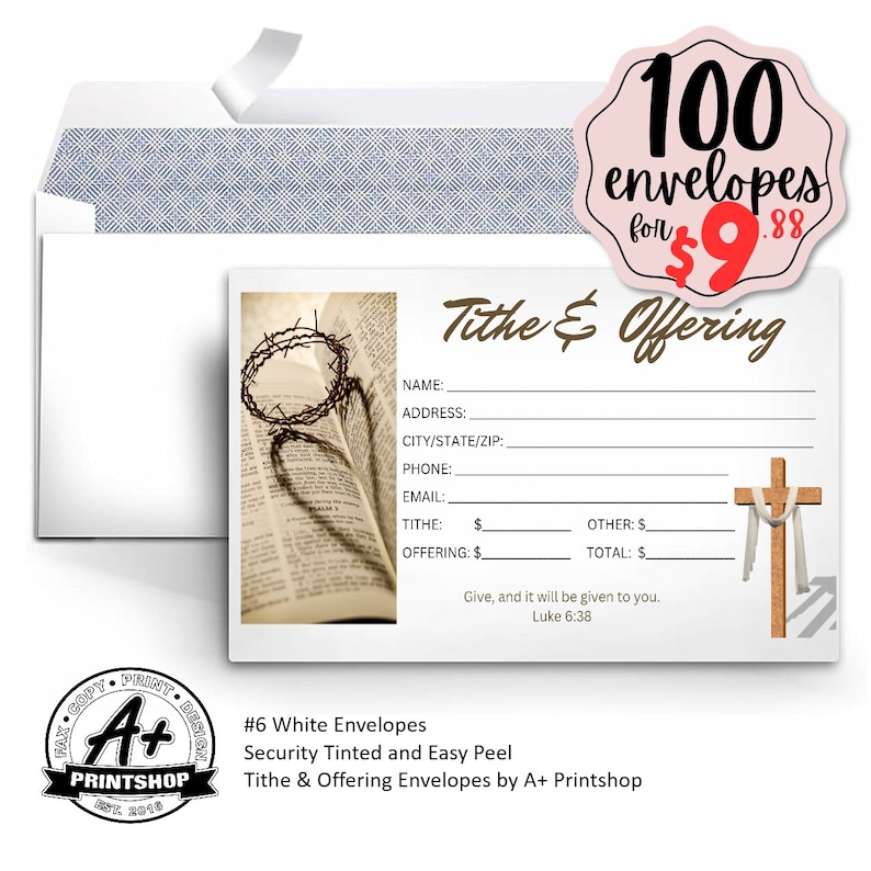 Tithe & Offering Envelopes 100 Church Envelopes, Special Offering ...
