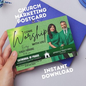 Editable Church Postcard Template, Modern Ministry Design (digital ...