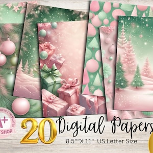 Holiday & Christmas Digital Papers, Instant Download, US Letter Size ...