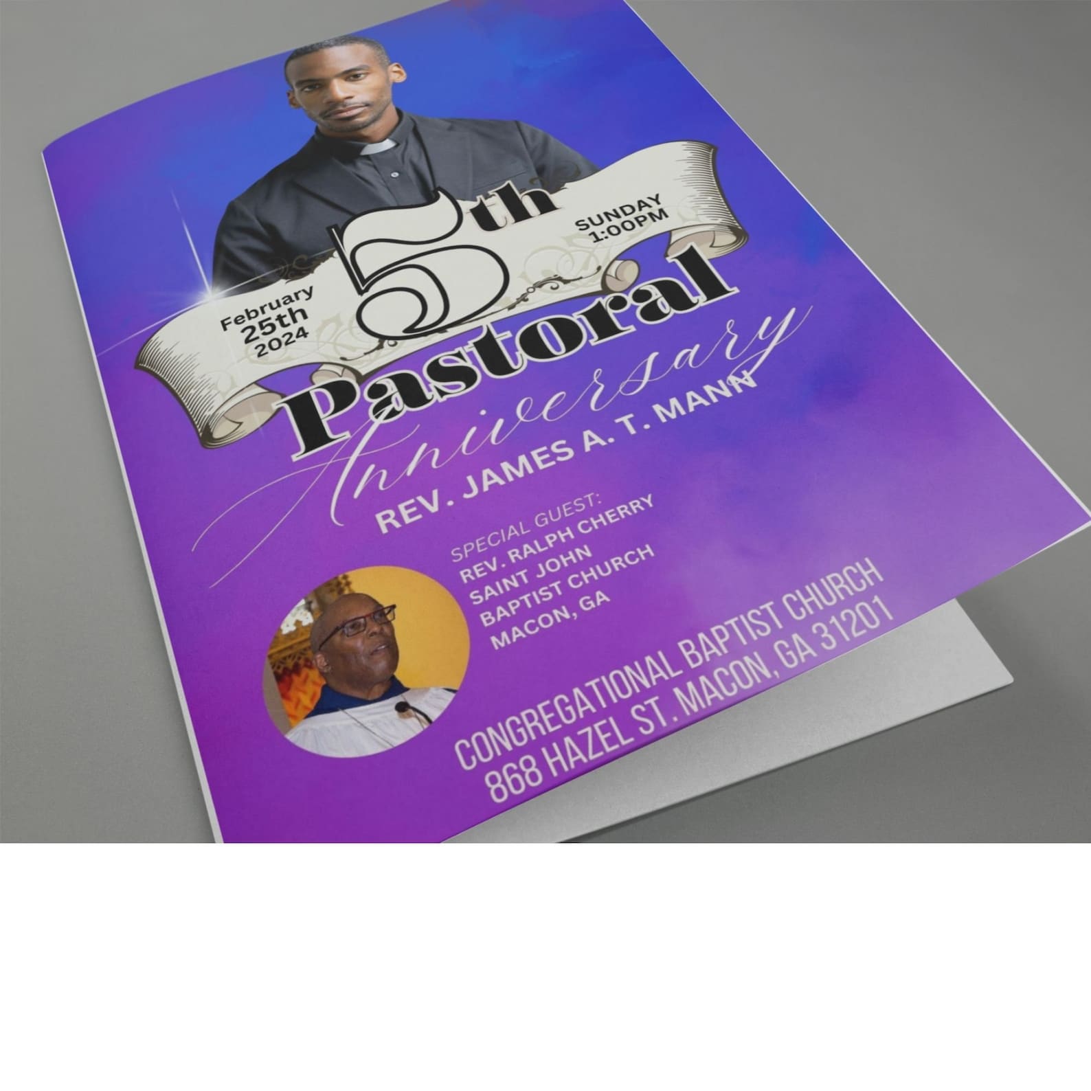 Pastoral Anniversary Program Template | Printable Church Bulletin ...