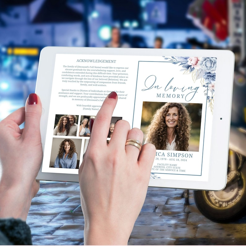 Funeral Program Template for Woman Simple Obituary Woman Instant ...