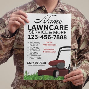 Lawn Service Flyer Template | Instant Download | Printable | Editable ...