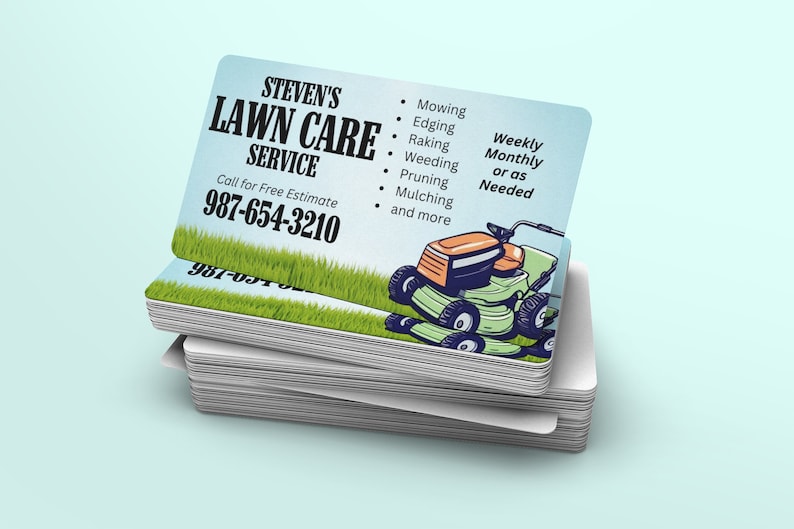 Lawn Care Service Business Card Template, Instant Download, Printable ...