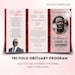 Funeral Program Template, 11x17 Tri-fold, Red Obituary Template ...