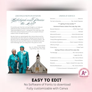 Pastoral Anniversary Program Template | Pastor's Anniversary | Instant ...