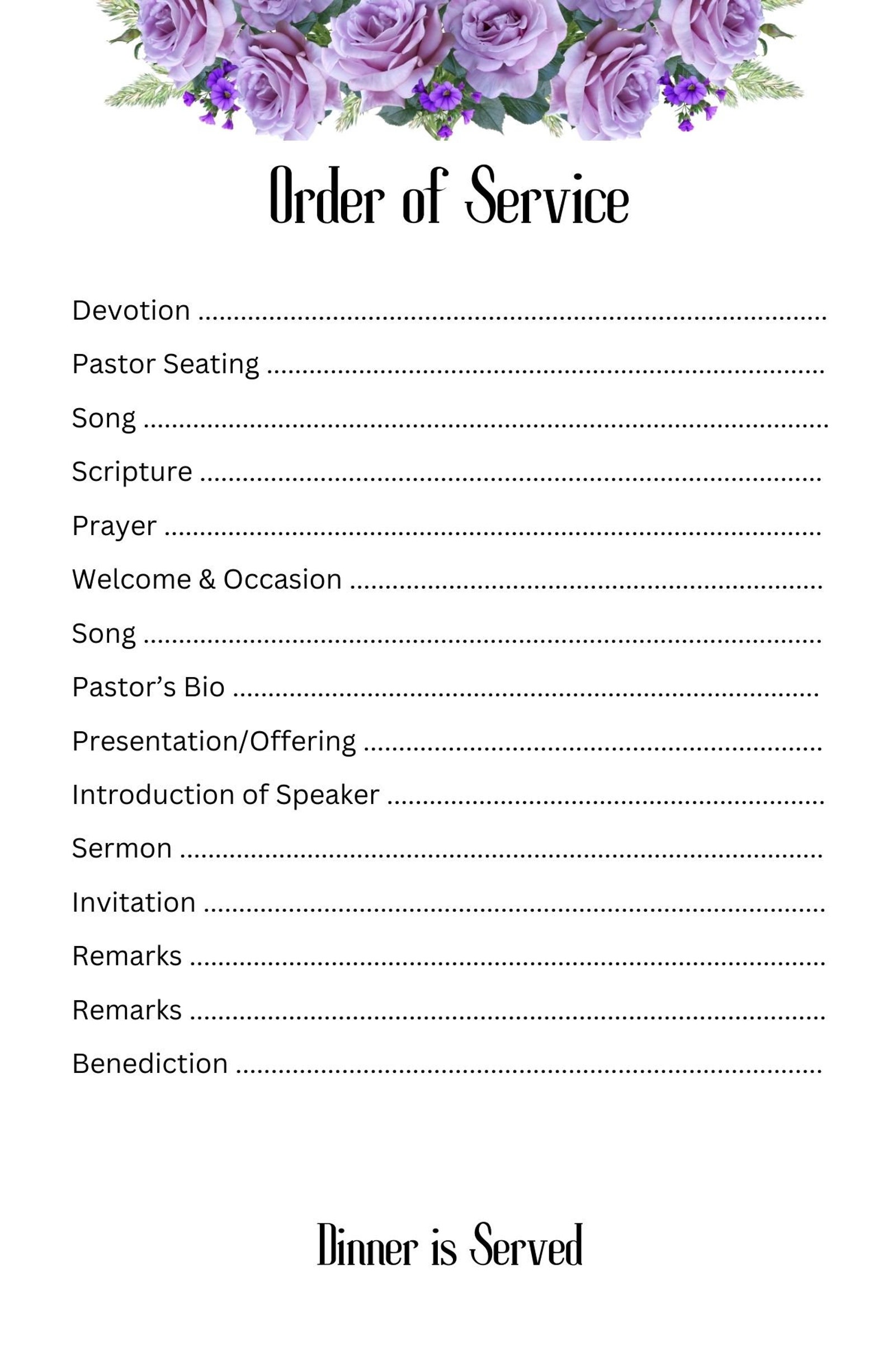 Pastoral Anniversary Program Template | Printable Church Bulletin ...