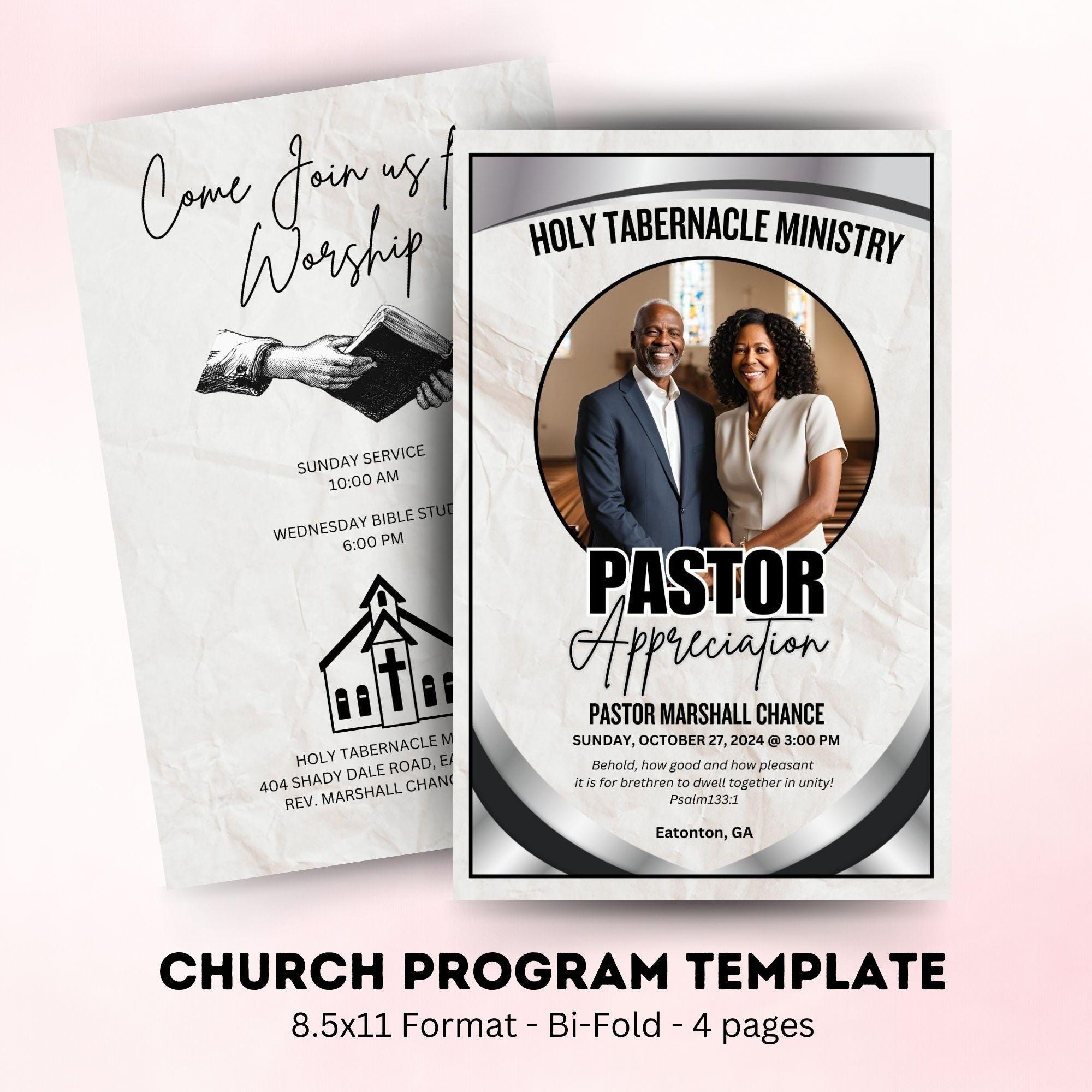 Pastoral Anniversary Program Template, Pastor's Anniversary, Instant ...