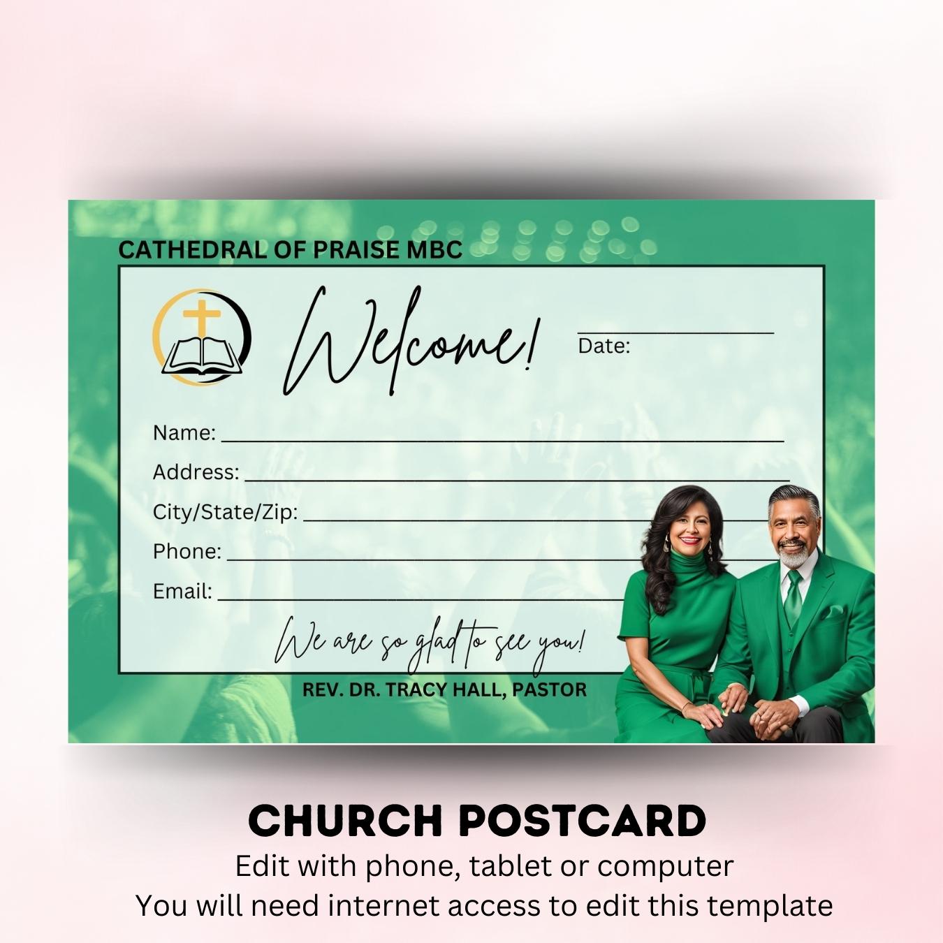 Editable Church Postcard Template, Modern Ministry Design (digital ...