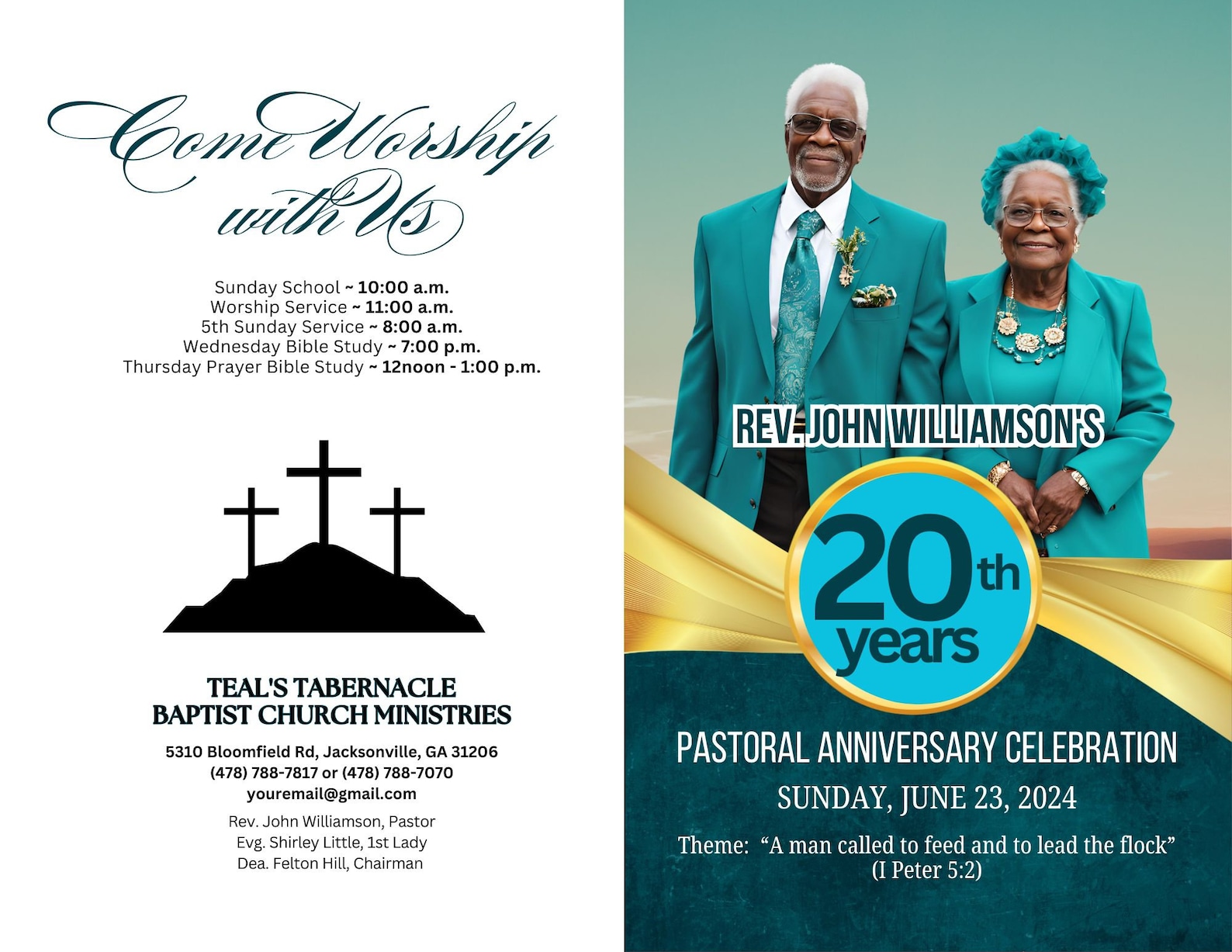 Pastoral Anniversary Program Template | Pastor's Anniversary | Instant ...