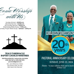 Pastoral Anniversary Program Template | Pastor's Anniversary | Instant ...