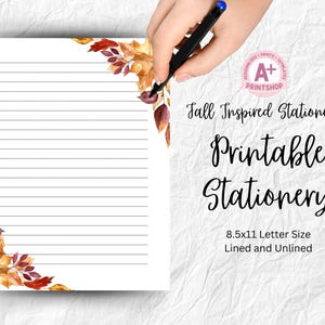Fall Inspired Digital Stationary, Printable Stationery, Letter Size ...