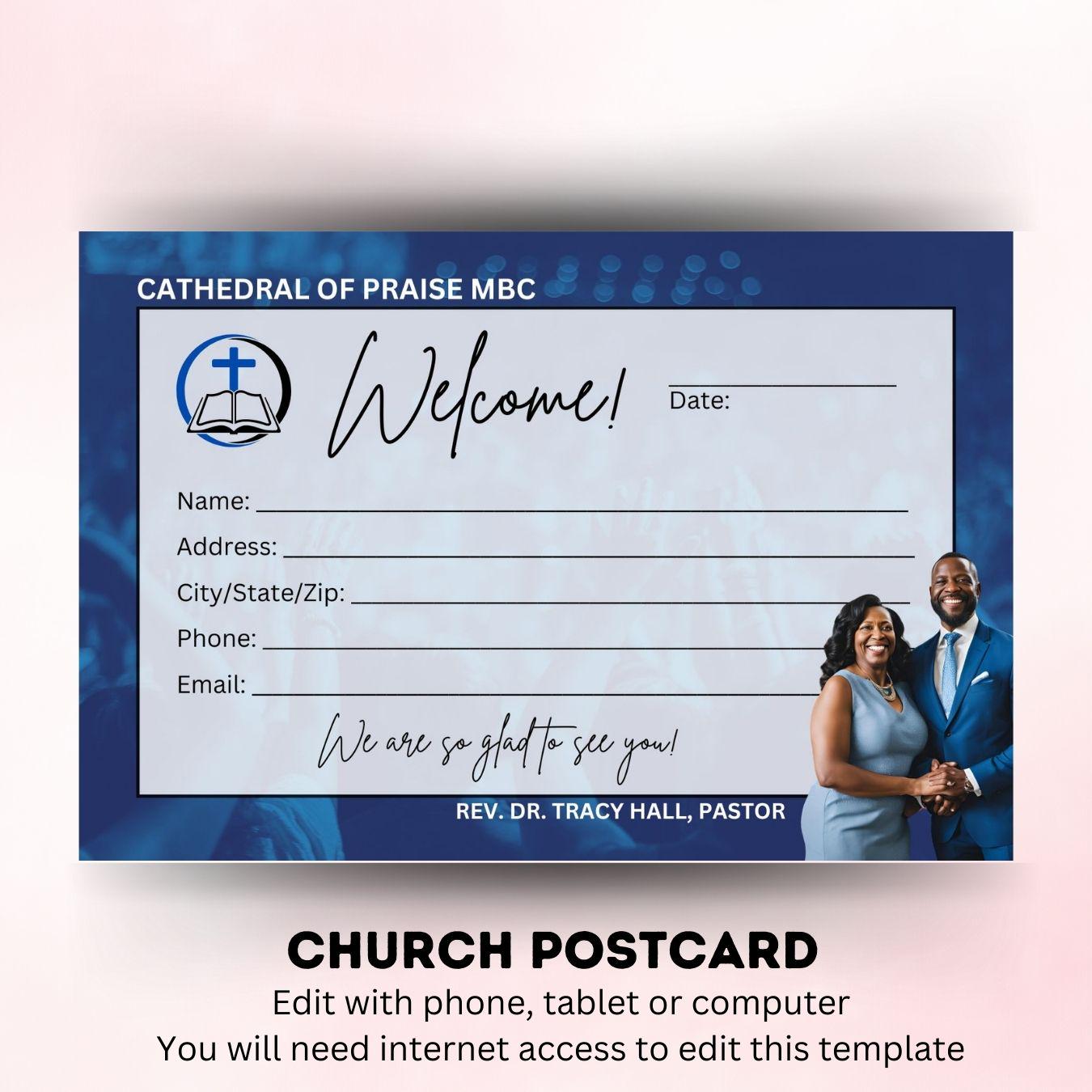 Editable Church Worship Postcard Template (digital Download) - Etsy