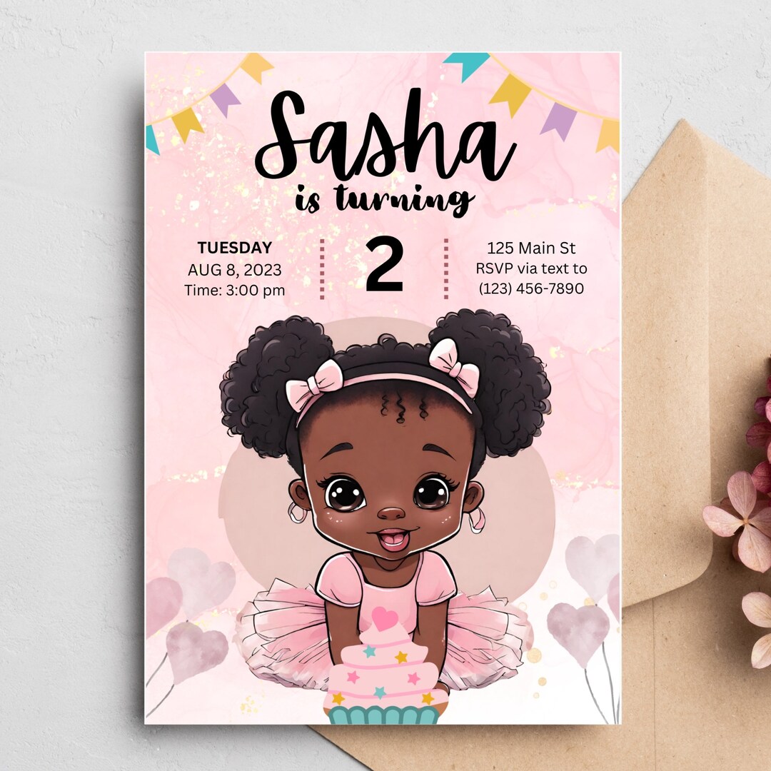 Personalized This Birthday Invitation for Your Little Brown Princess - Etsy