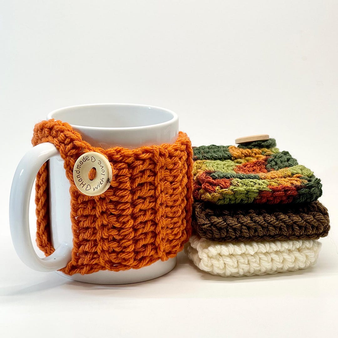 Handmade Crochet Mug Cozy, Cup Cozies, Coffee Cozie - Etsy