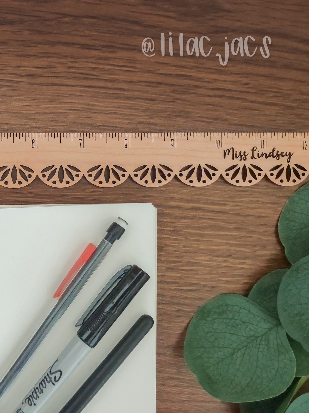 Personalized Ruler, Scallop Ruler, Teacher Gift, Teacher Appreciation ...