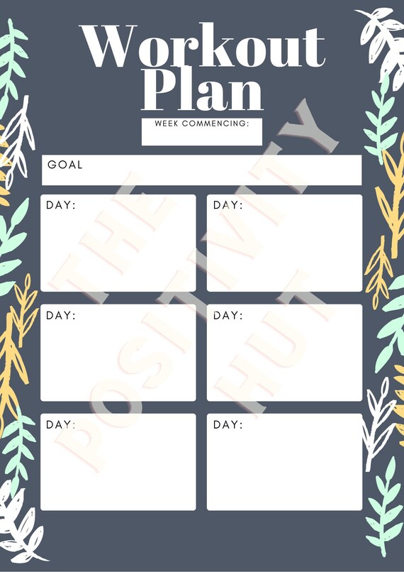 Workout Plan INSTANT PDF DOWNLOAD | Etsy