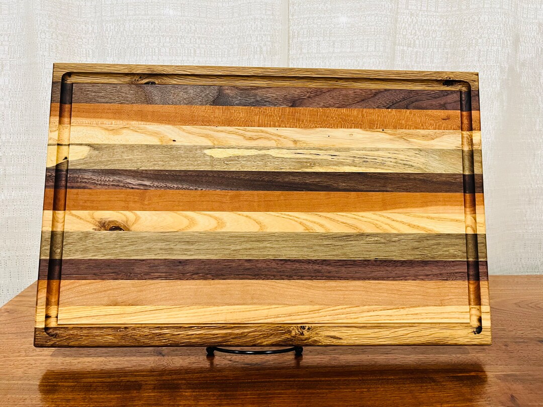 Multi Wood Segmented Cutting Board - Etsy
