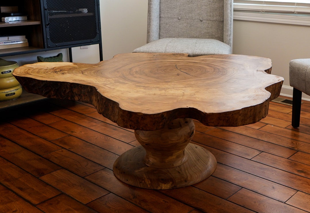 Elm Table With Segmented Pedestal - Etsy