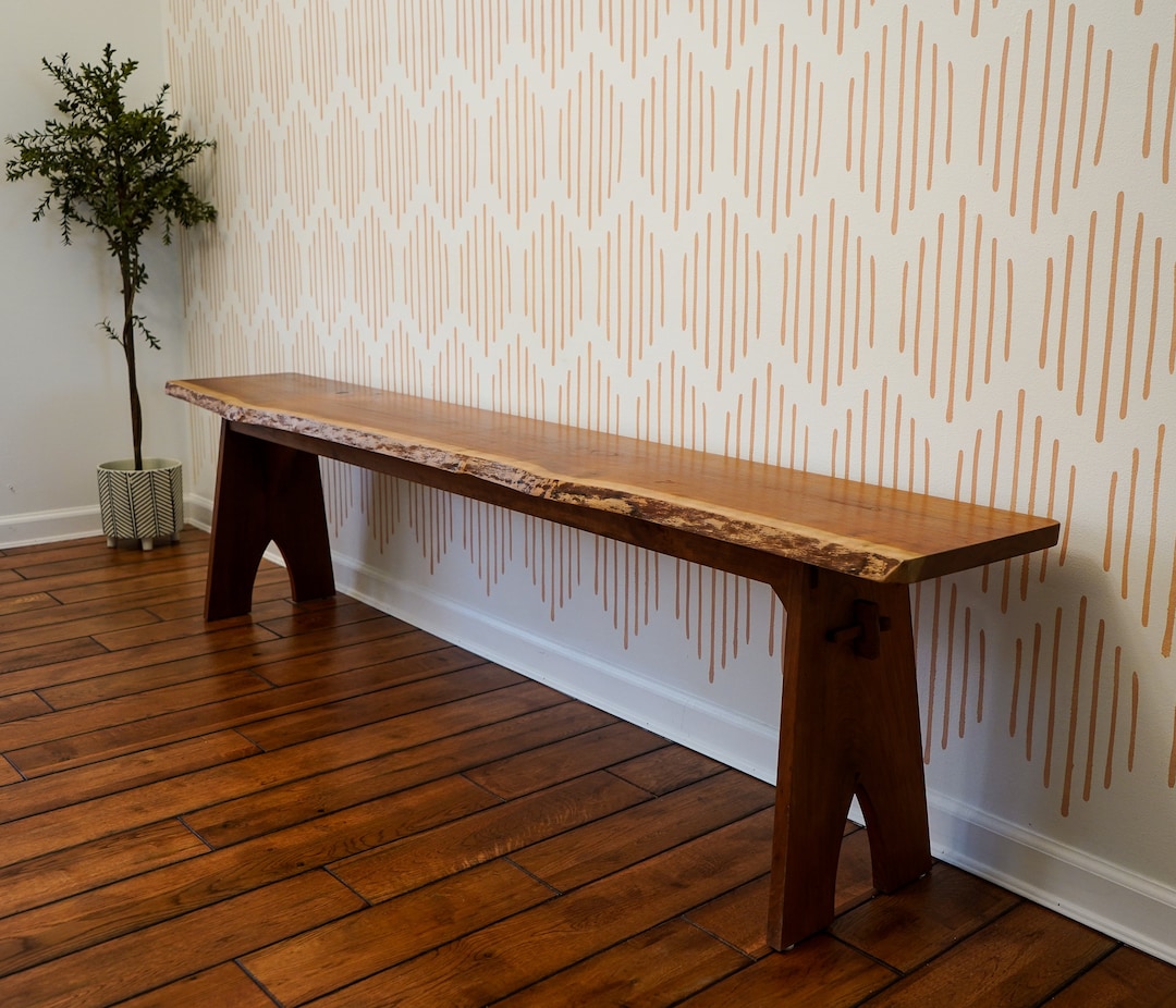 Cherry Wood Bench - Etsy