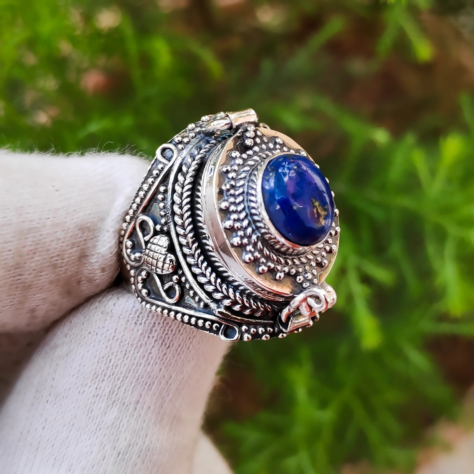 Poison Ring , Vintage Poison Ring , Openable Ring , Silver Box Ring ...