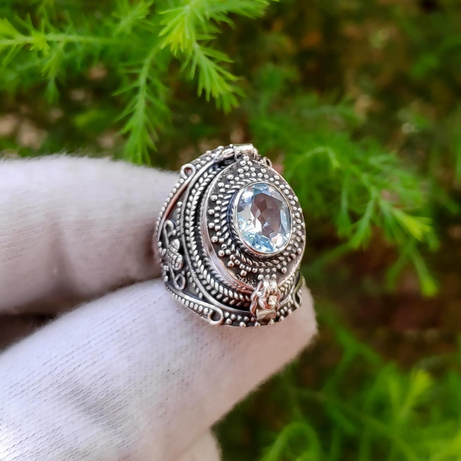 Poison Ring , Vintage Poison Ring , Openable Ring , Silver Box Ring ...