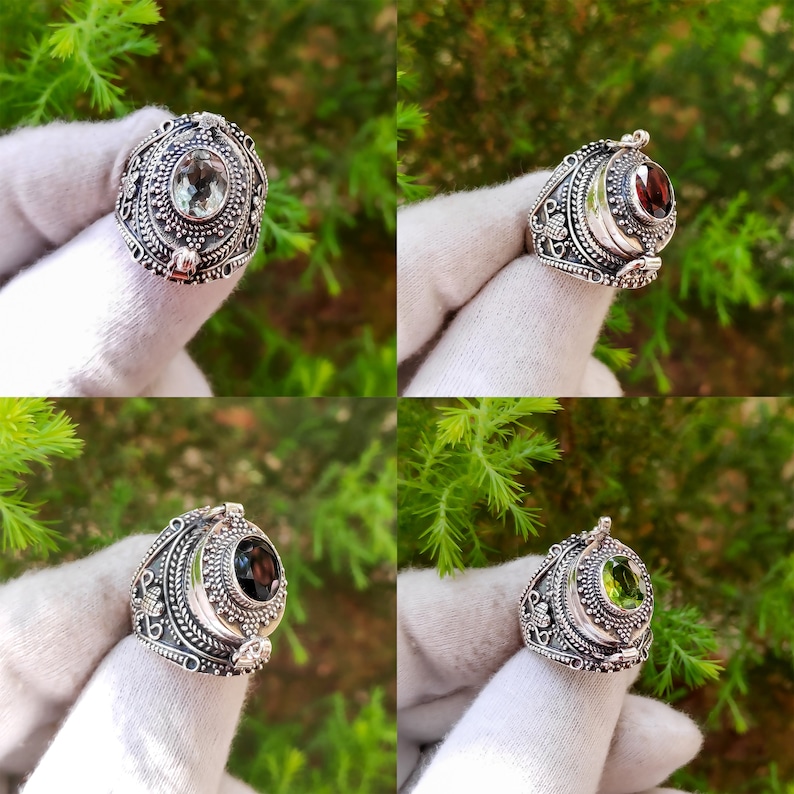 Poison Ring Vintage Poison Ring Openable Ring Silver Box - Etsy