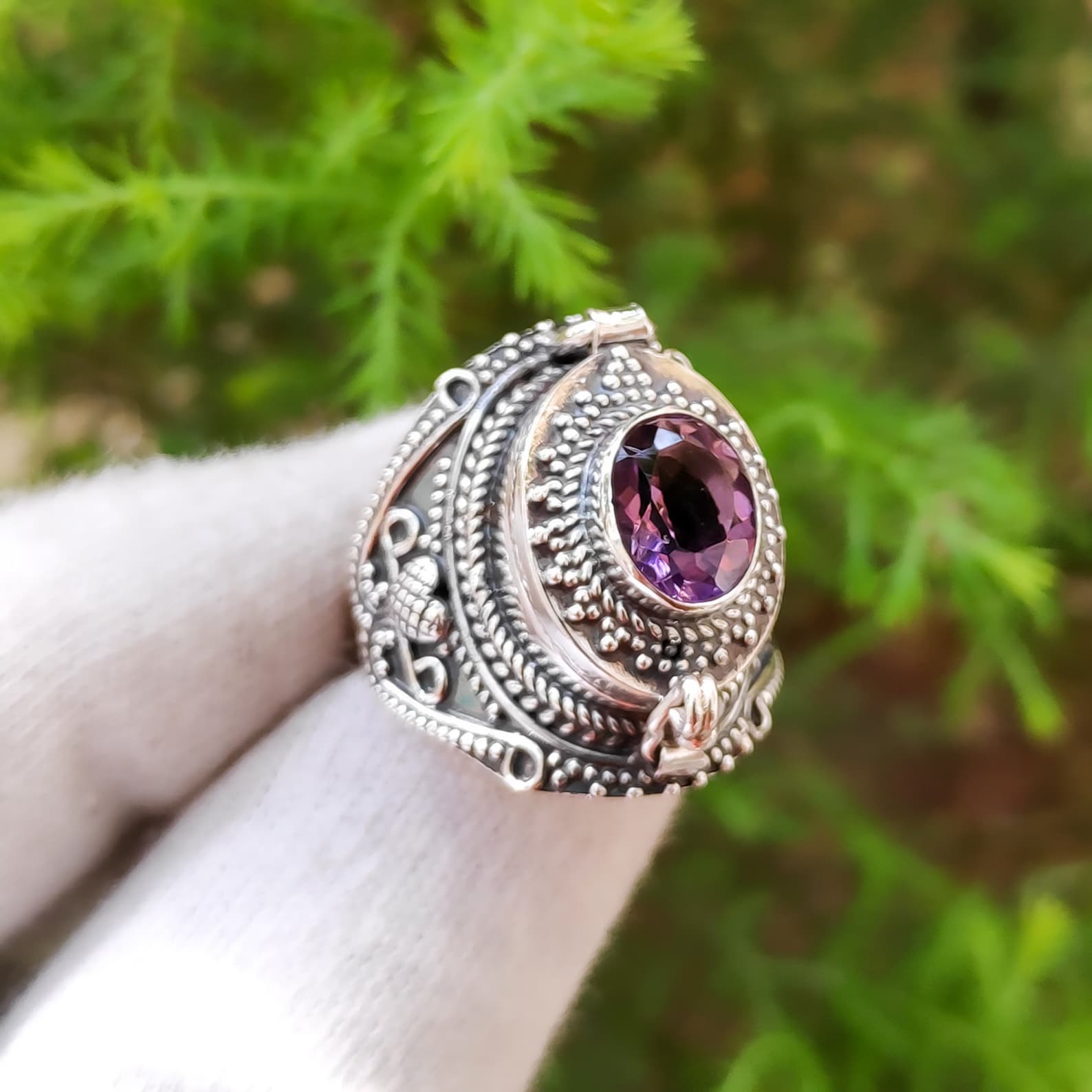 Poison Ring , Vintage Poison Ring , Openable Ring , Silver Box Ring ...