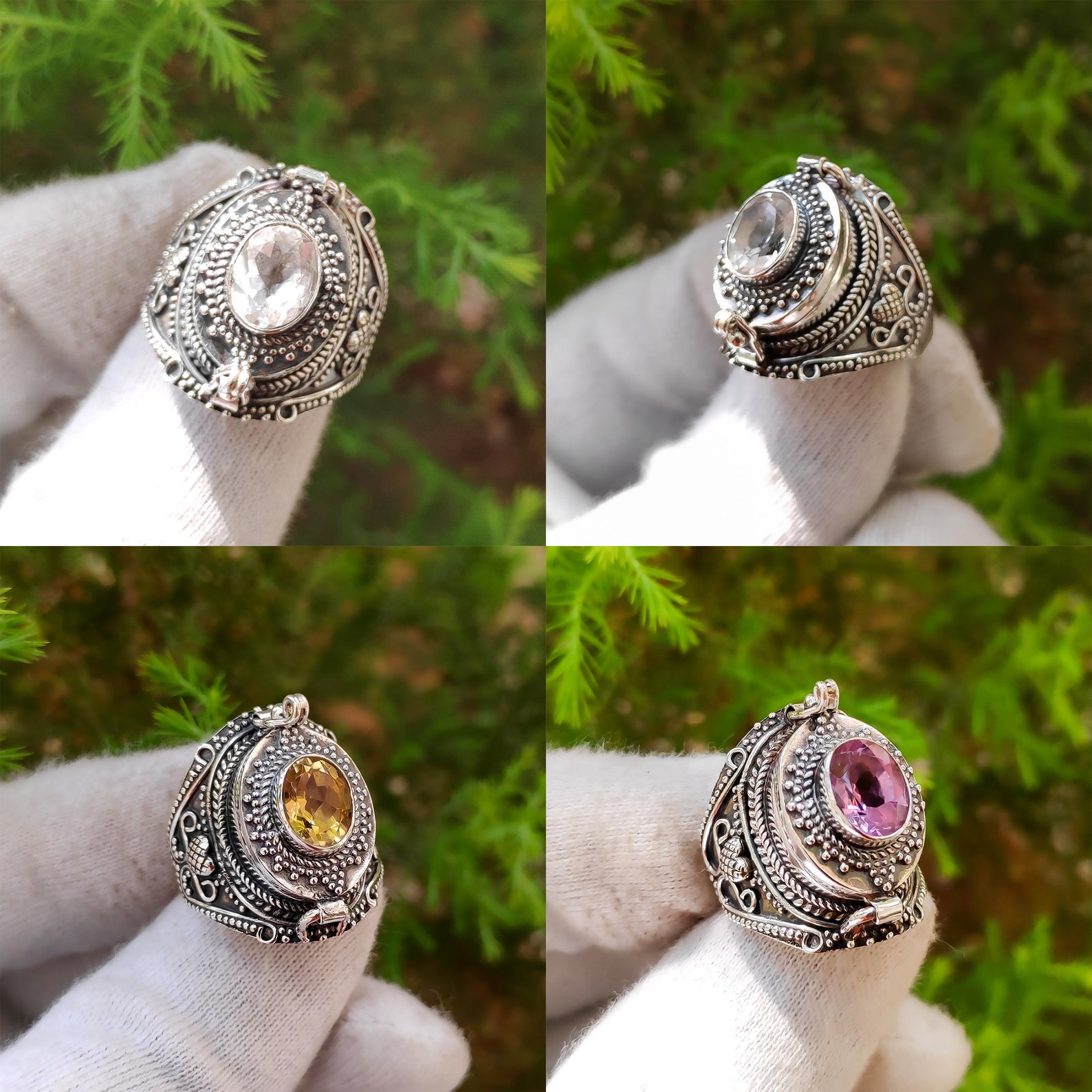 Poison Ring , Vintage Poison Ring , Openable Ring , Silver Box Ring ...