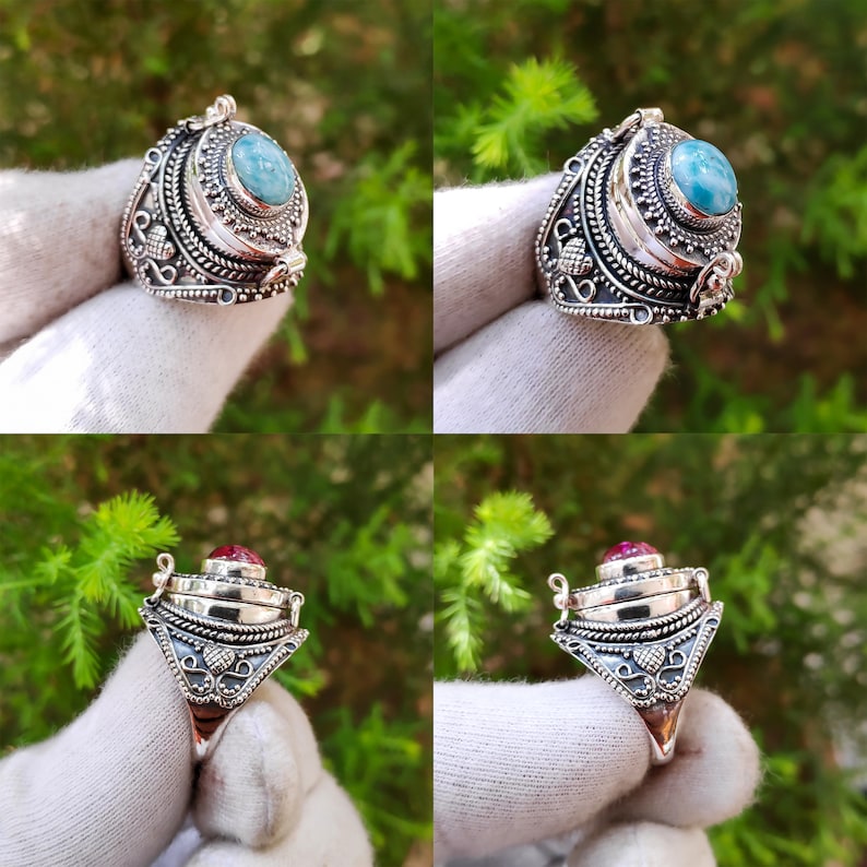 Poison Ring Vintage Poison Ring Openable Ring Silver Box - Etsy