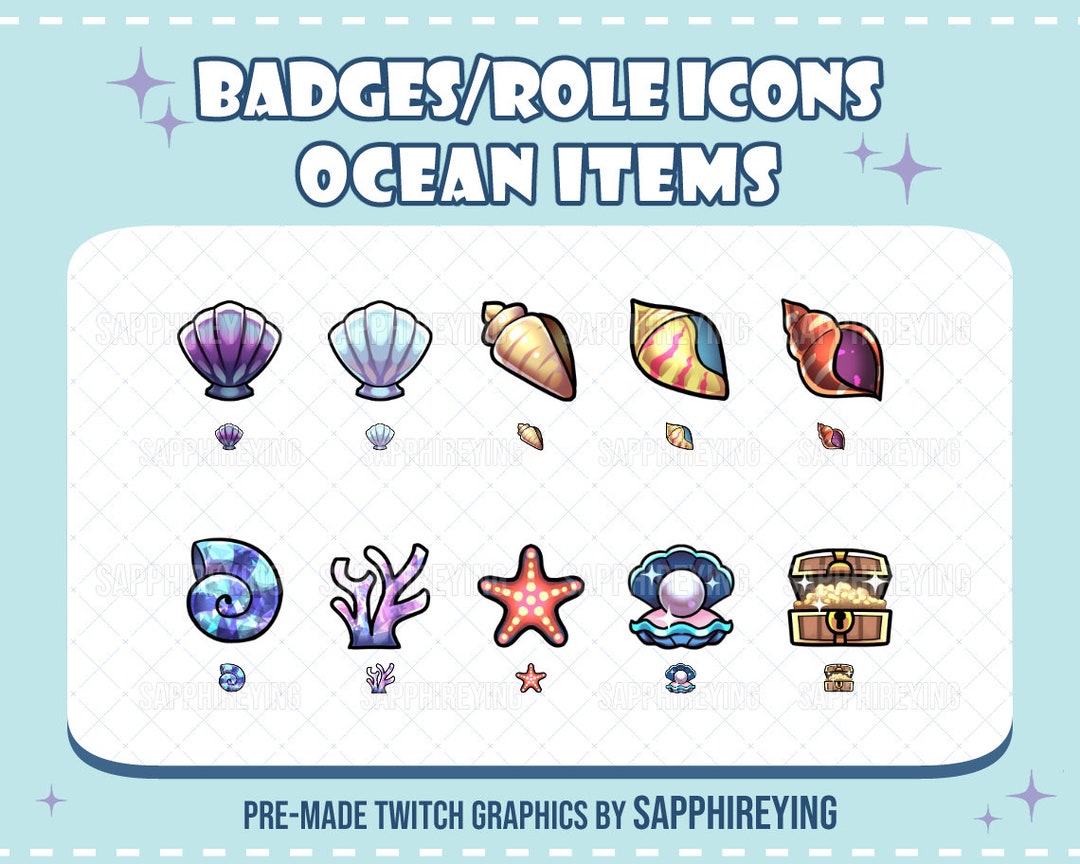 Ready to Use Pre-made Twitch Badges / Discord Role Icons - Ocean Items ...