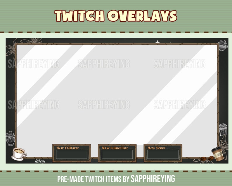 Animated Stream Overlay Package for Twitch Coffee Themed Overlays ...