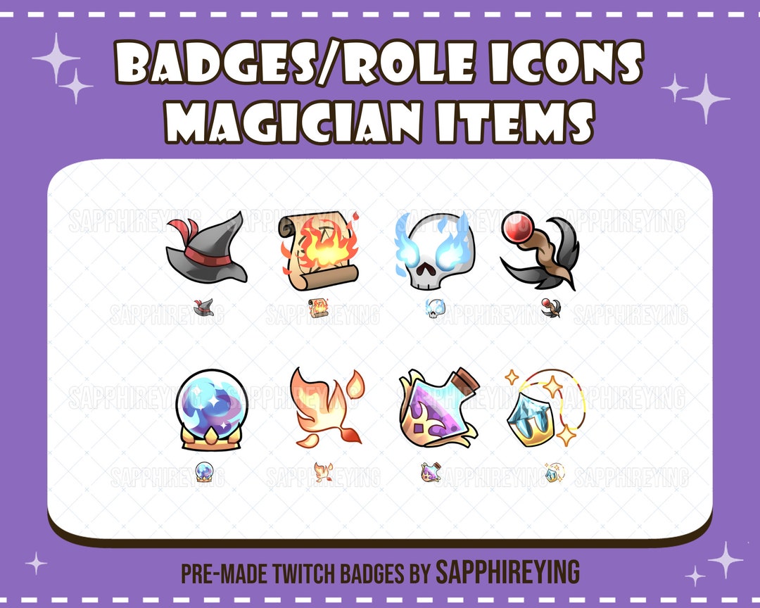 Ready to Use Pre-made Twitch Badges / Discord Role Icons - Magician Items ( Instant Download ...