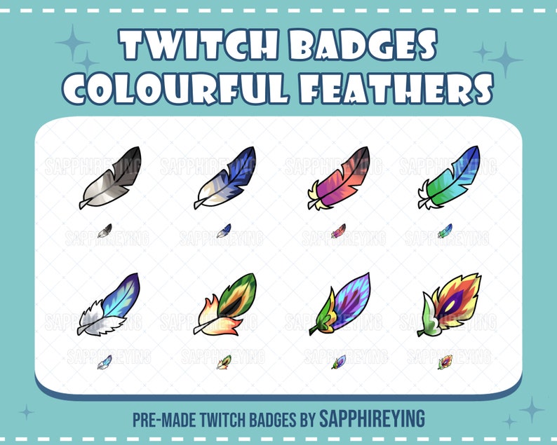 Ready to Use Pre-made Twitch Badges / Discord Role Icons- Feathers ...