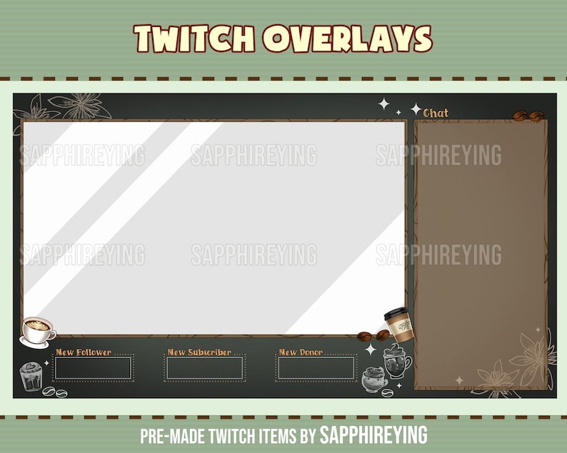 Animated Stream Overlay Package for Twitch- Coffee Themed Overlays ...