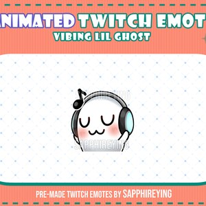 Ready to Use Animated Twitch / Discord Emote Vibing Little Ghost ...
