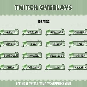 Animated Stream Overlay Package for Twitch- Matcha Themed Overlays ...