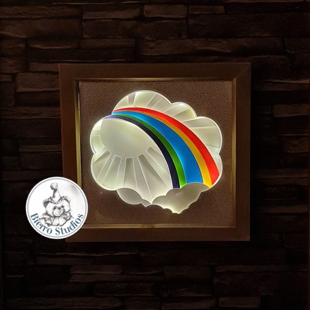 Rainbow 3d Shadow Box,light up Picture,nursery Decor,childrens Bedroom ...
