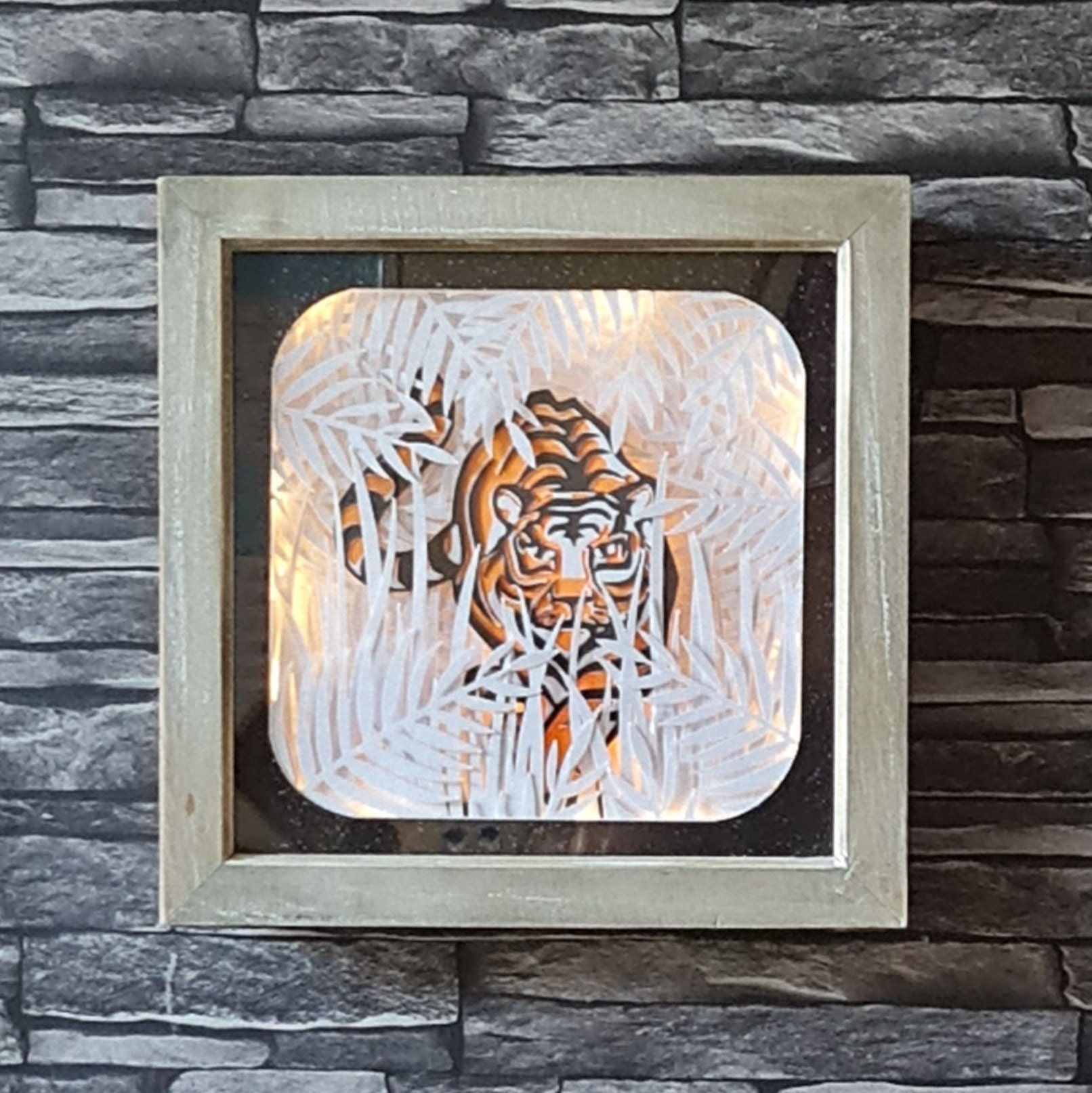 Tiger 3D Shadow Box,light Box,wall Hung Picture,handcrafted Papercut ...