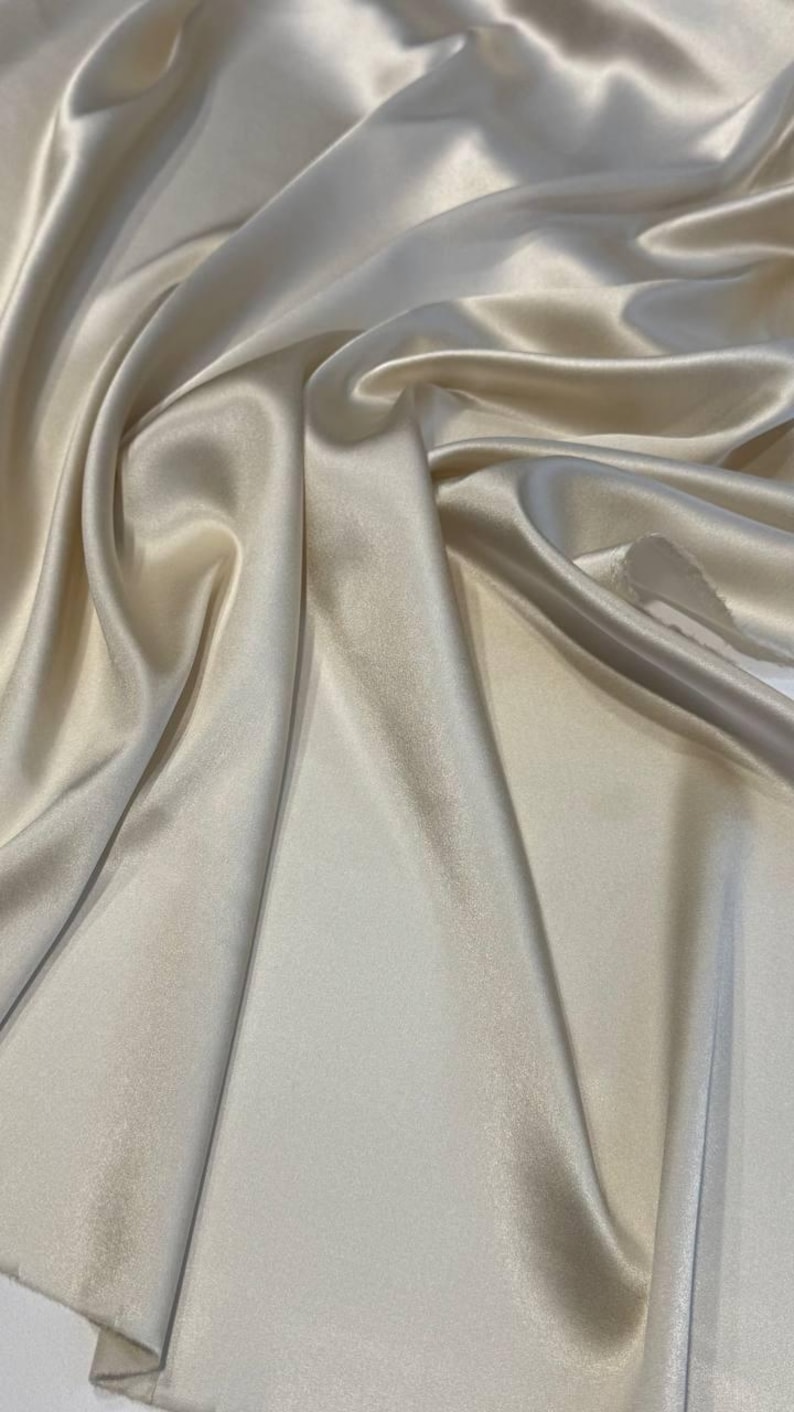 Natural Silk Fabric by the Yard in Powder Shade, Italian Premium Alta ...