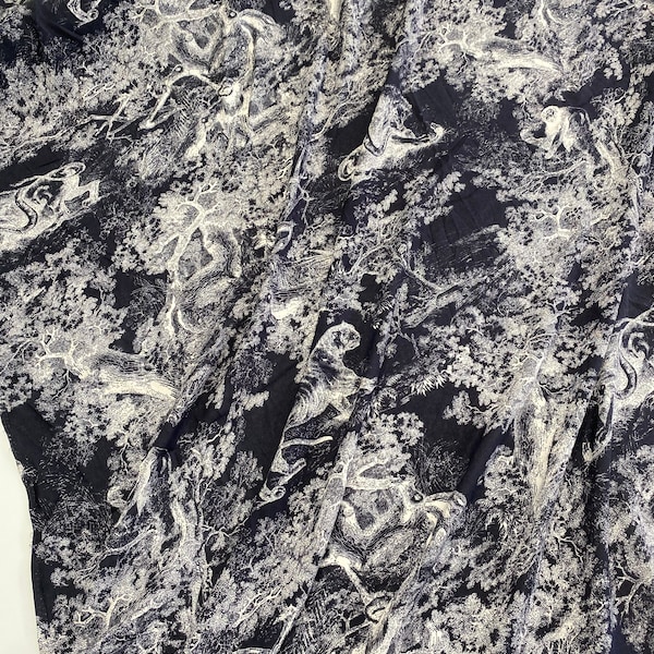 Black Toile Fabric - Etsy