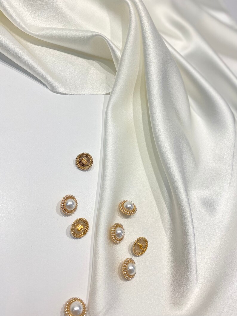 Gold Metal Shank Buttons 0.71-1.02 Inches With Pearl Italian - Etsy